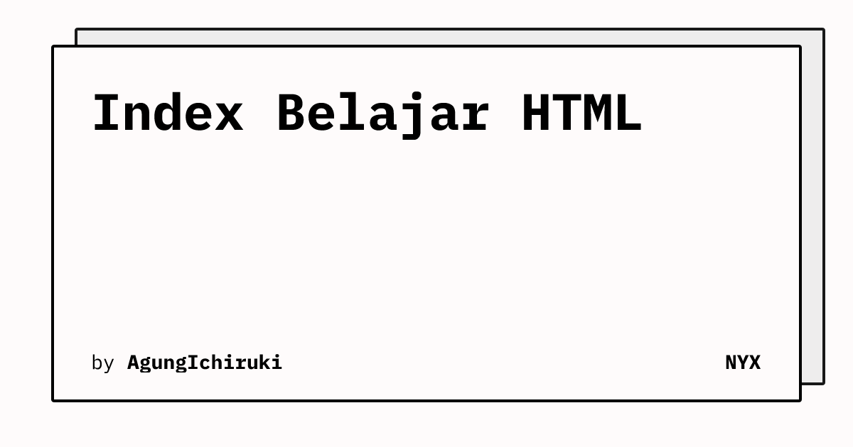 Index Belajar HTML